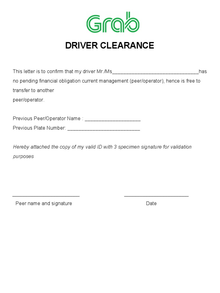 Driver Clearance Confirmation Letter | PDF | Career & Growth | Business