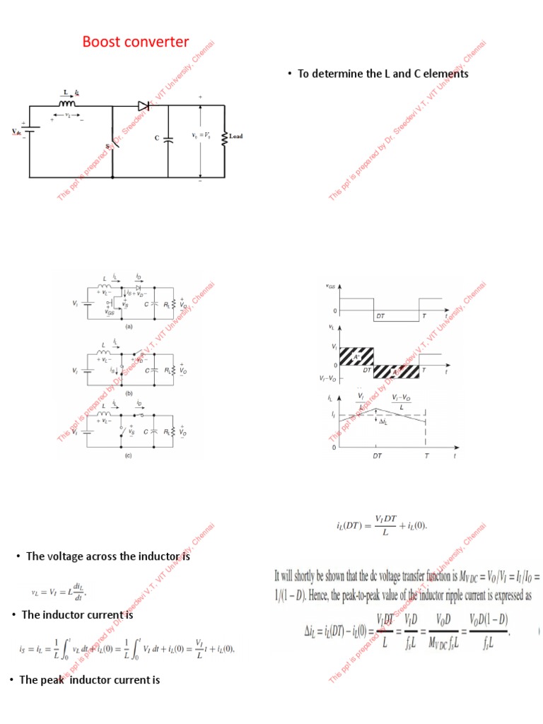 Boost Converter: - To Determine The L and C Elements | PDF | Force ...