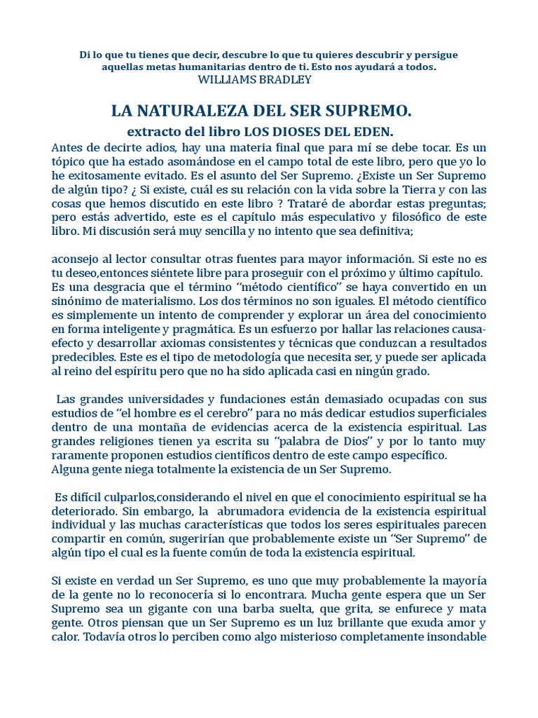 El Ser Supremo | PDF | Dios | Realidad