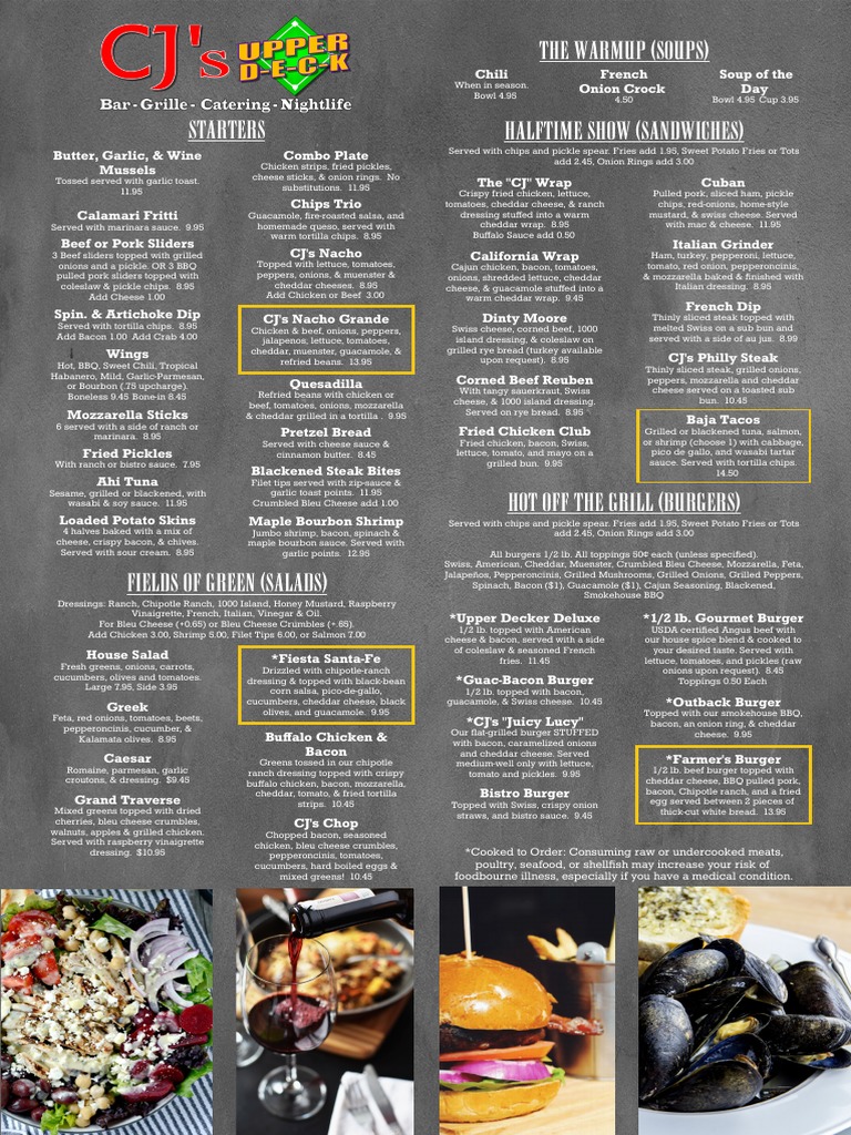 CJs Primary Menu | PDF | French Fries | Salad