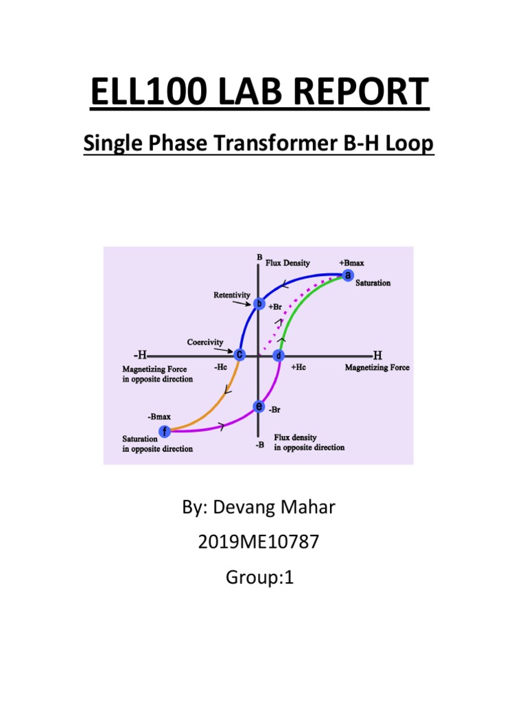 Ell100 Lab Report: Single Phase Transformer B-H Loop | PDF ...