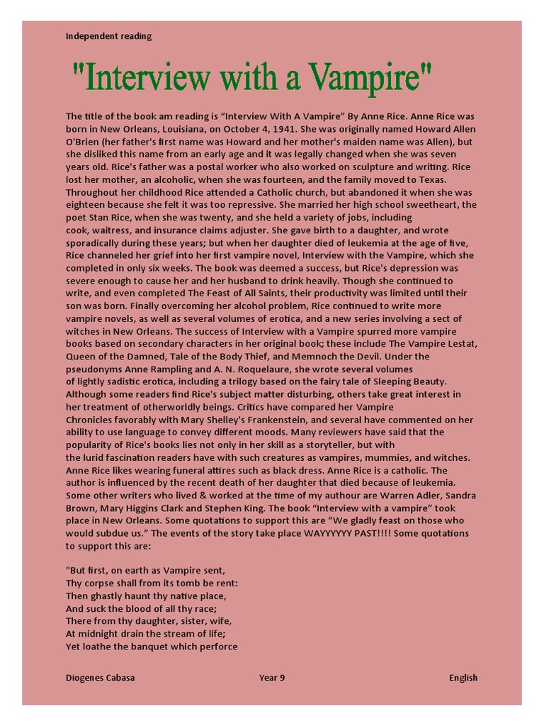 English | PDF | Vampires | The Vampire Chronicles