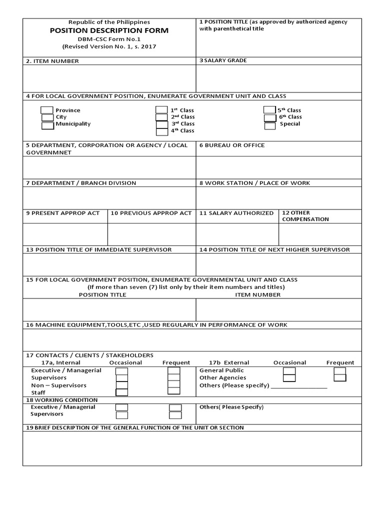 Position Description Form: ST TH ND TH RD TH | PDF | Business | Government