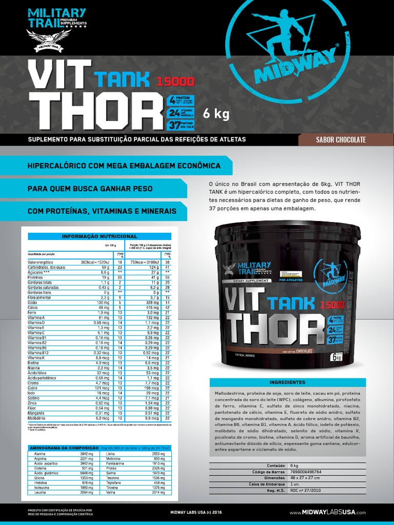Suplemento Vit Thor Tank | PDF | Vitamina | Nutrição