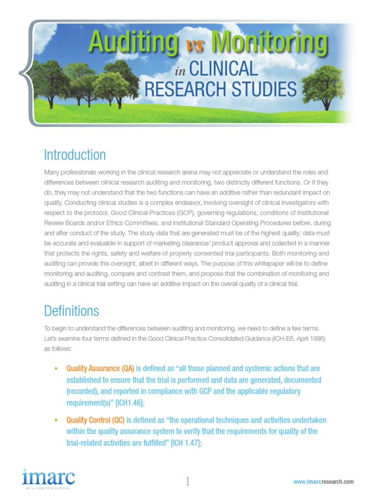 Auditing: Clinical Research Studies | PDF | Clinical Trial ...