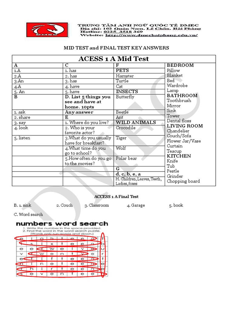 Key Answer Access 1A and 1B | PDF | Clothing | Nature