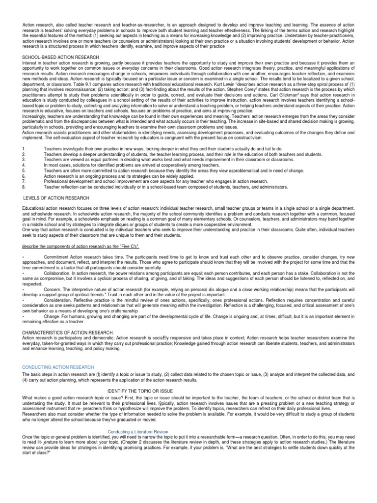 Action Research | PDF | Action Research | Questionnaire