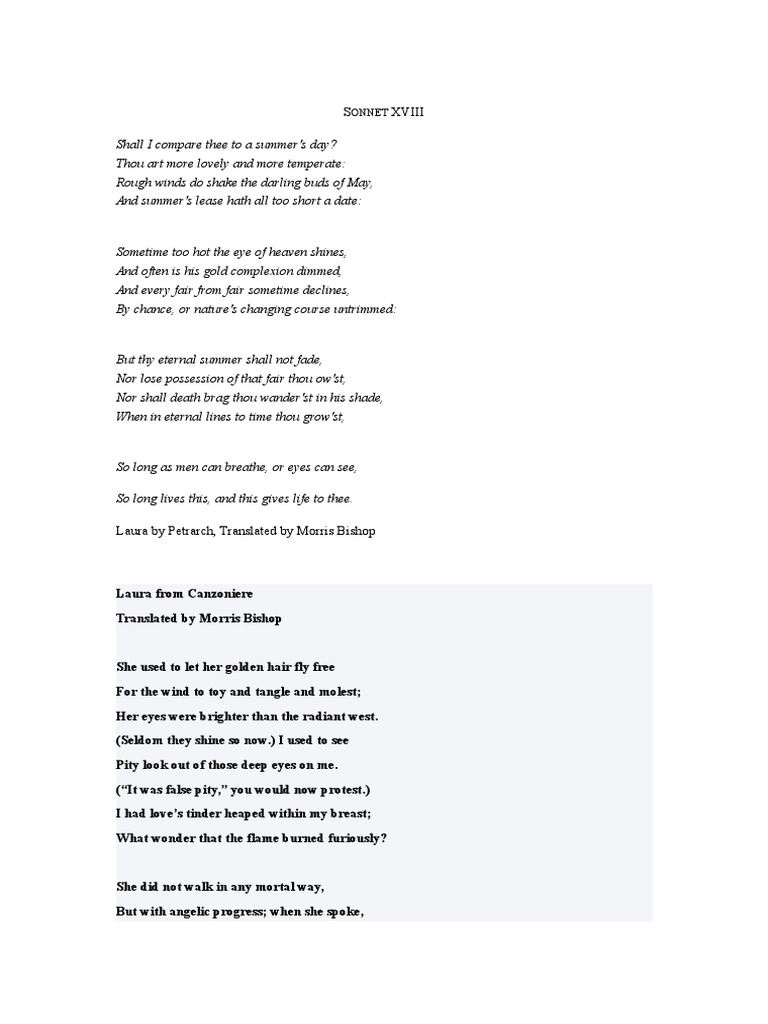 Sonnet Laura 1 | PDF