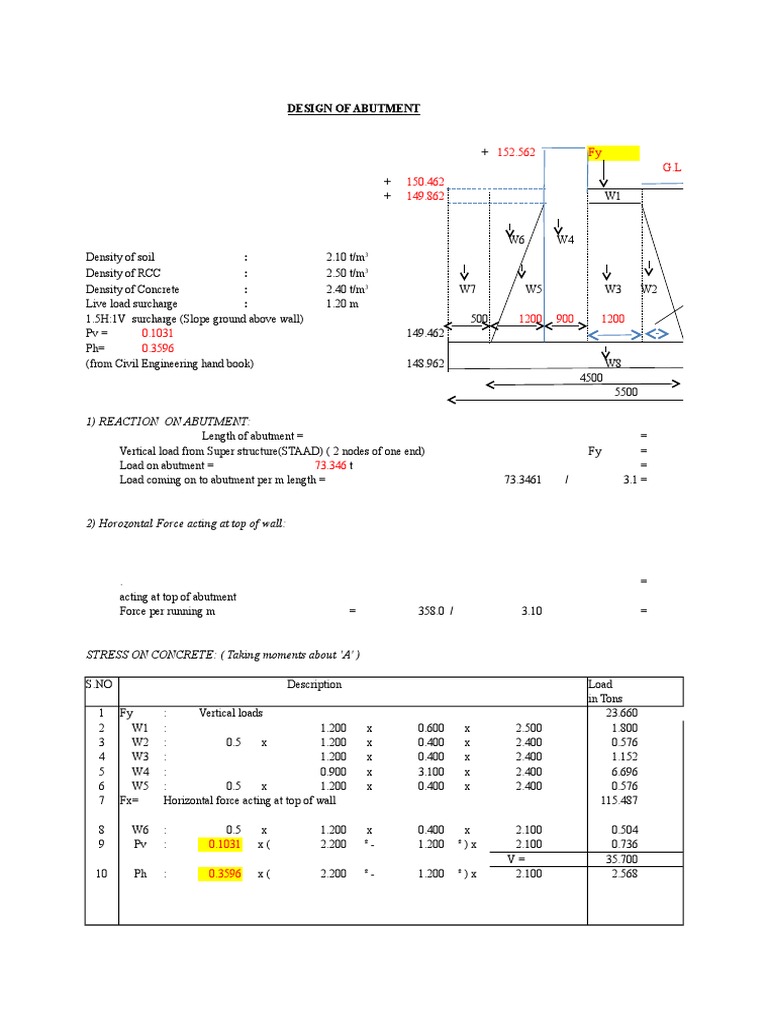 8-Design of Abutment | PDF | Structural Engineering | Economic Sectors