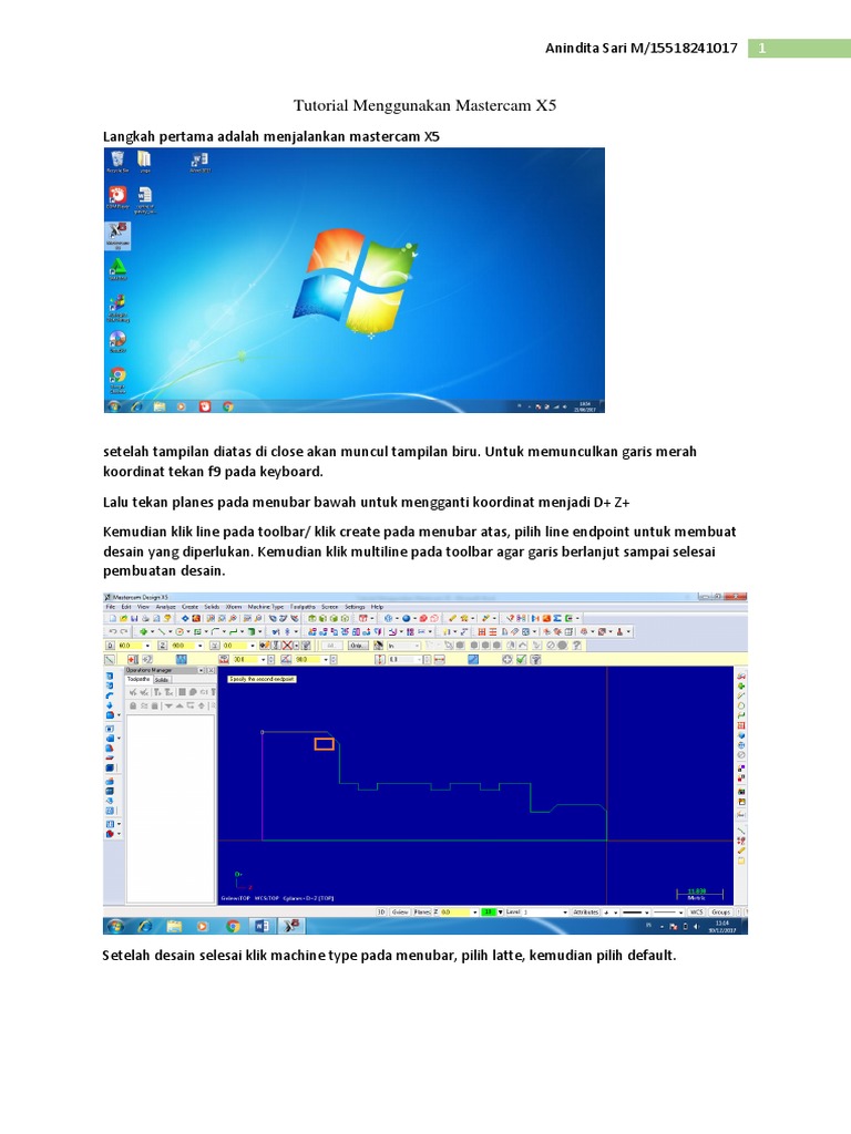 Tutorial Menggunakan Mastercam X5 PDF | PDF