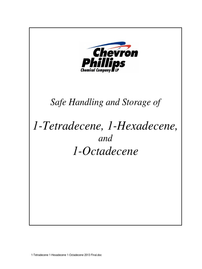 1-Tetradecene 1-Hexadecene 1-Octadecene 2013 Final | PDF | Valve | Heat