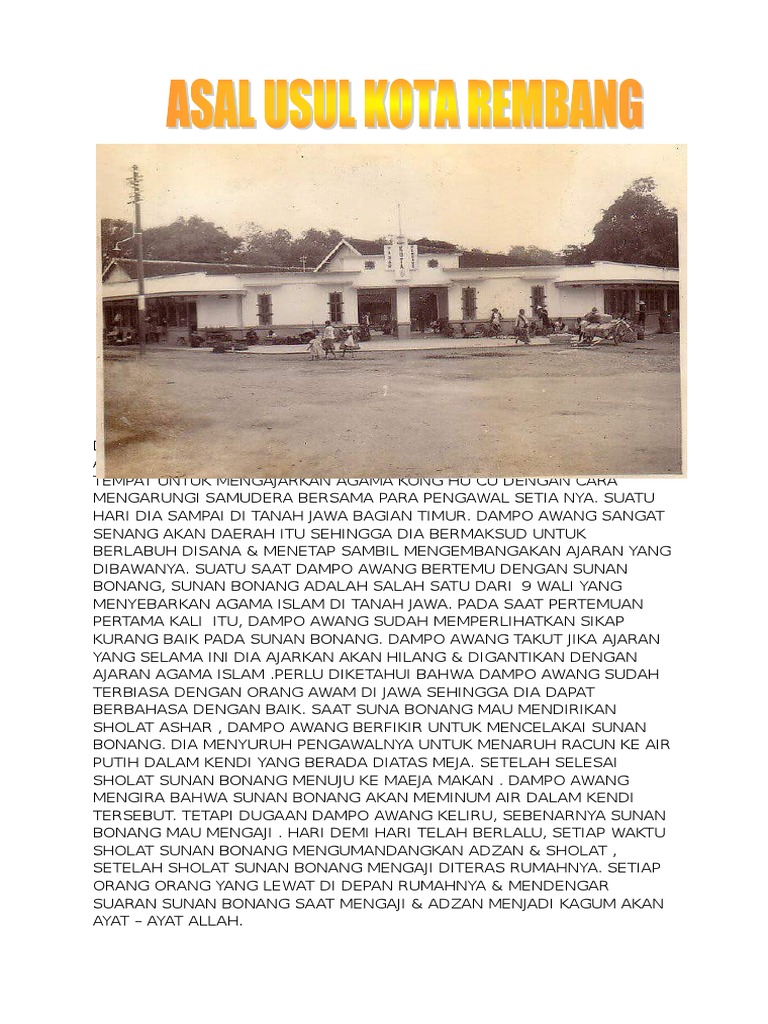 Asal Usul Kota Rembang | PDF