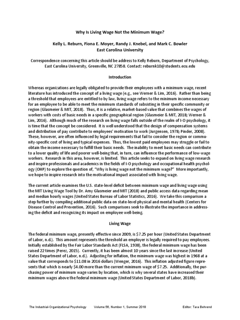 Minimum Wage Is Not Living Wage | PDF | Living Wage | Industrial And ...