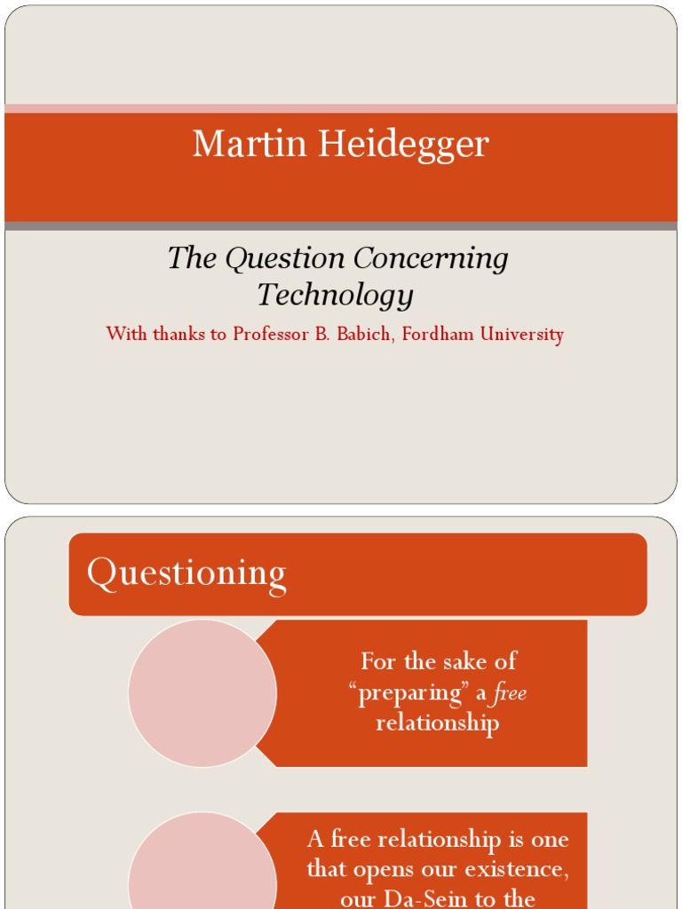 Martin Heidegger: The Question Concerning Technology | PDF | Martin ... Martin Heidegger: The Question Concerning Technology | PDF | Martin ...