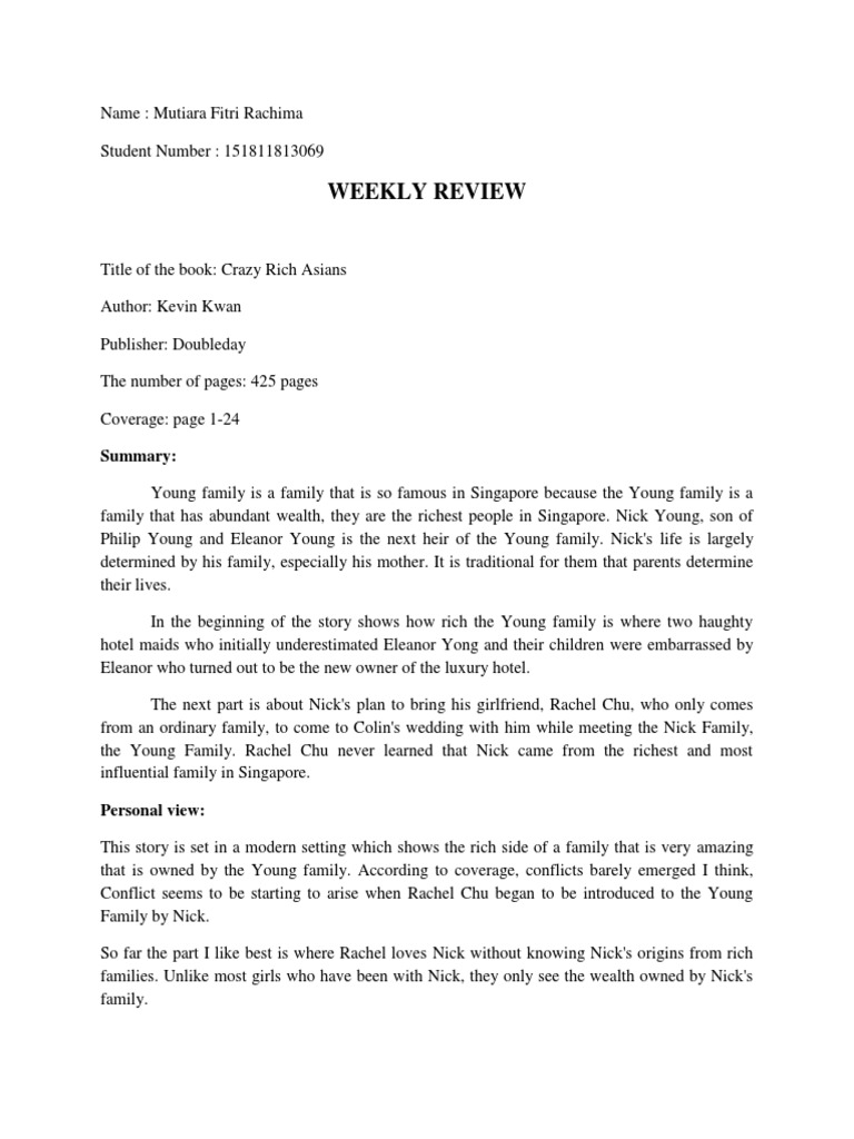 Weekly Review I | PDF | Mystery, Thriller & Crime Fiction