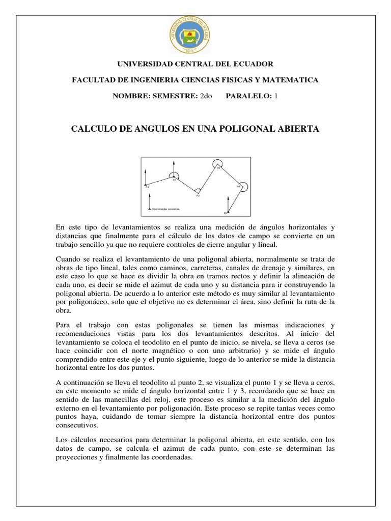 Poligonales Abiertas | PDF | Azimut | Física