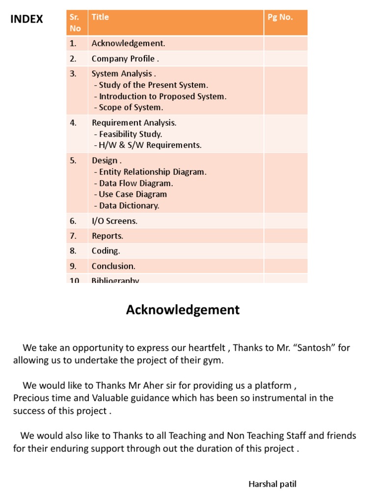 Index: Sr. No Title PG No | PDF | Feasibility Study | Renting
