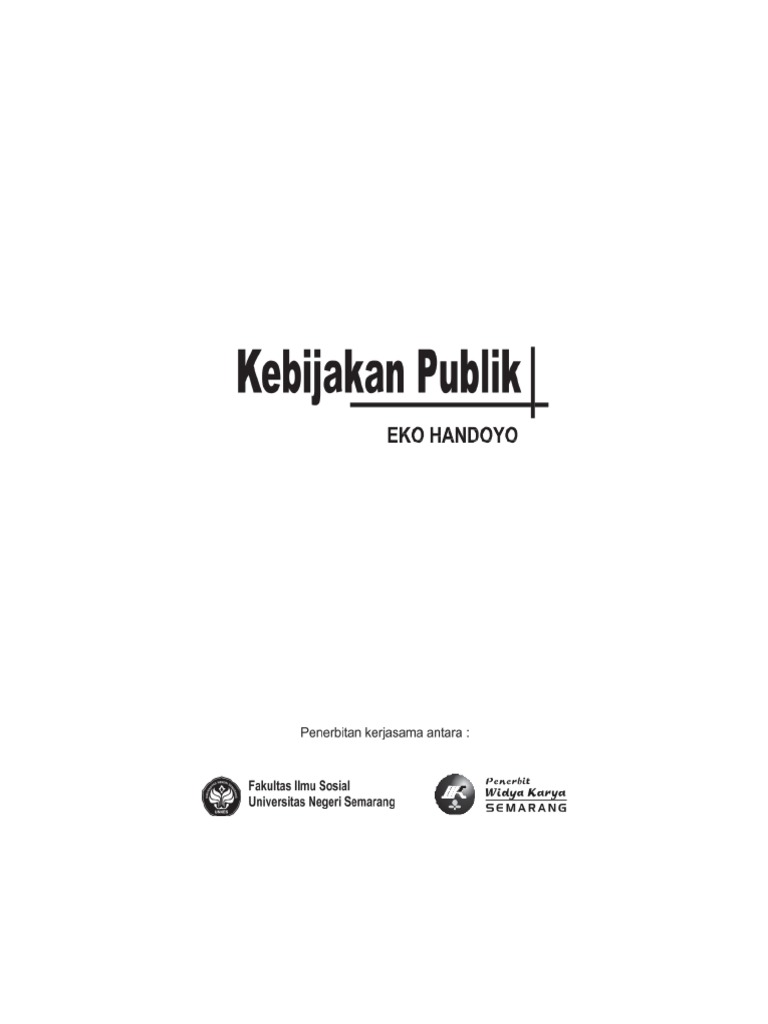 (Eko Handoyo) Kebijakan Publik | PDF
