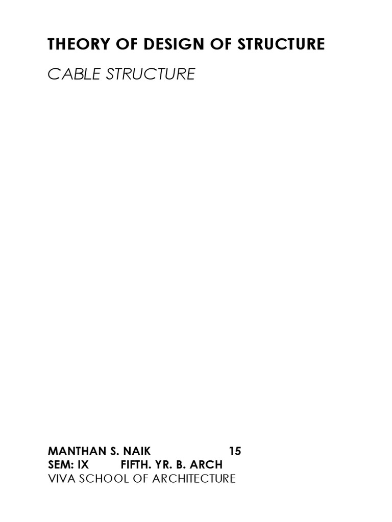 Cable Structures | PDF | Civil Engineering | Structural Engineering