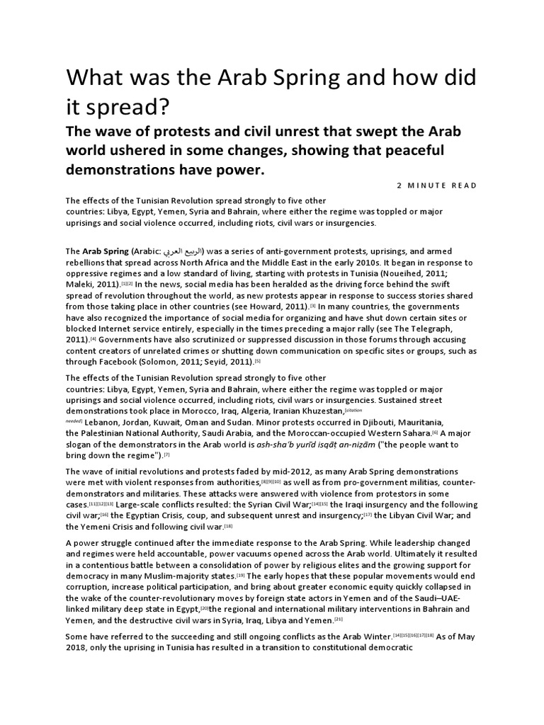 Arab Spring.. How Did It Spread | PDF | Arab Spring | Arab World