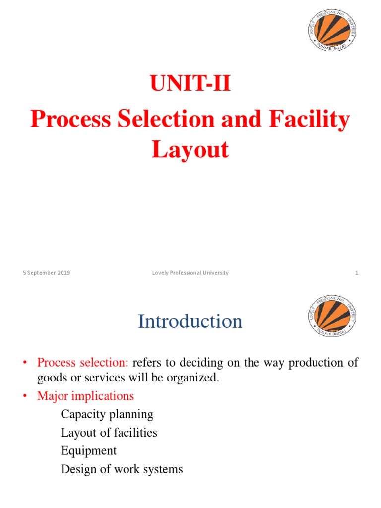 Unit-Ii: Process Selection and Facility Layout | PDF | Automation ...