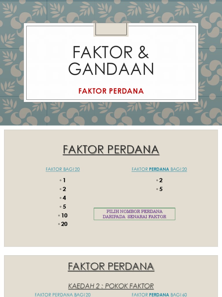 Faktor & Gandaan Modul HEBAT | PDF