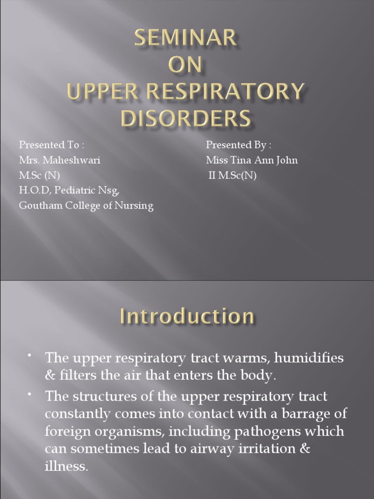 URI-ppt 03 | PDF | Respiratory Tract | Common Cold
