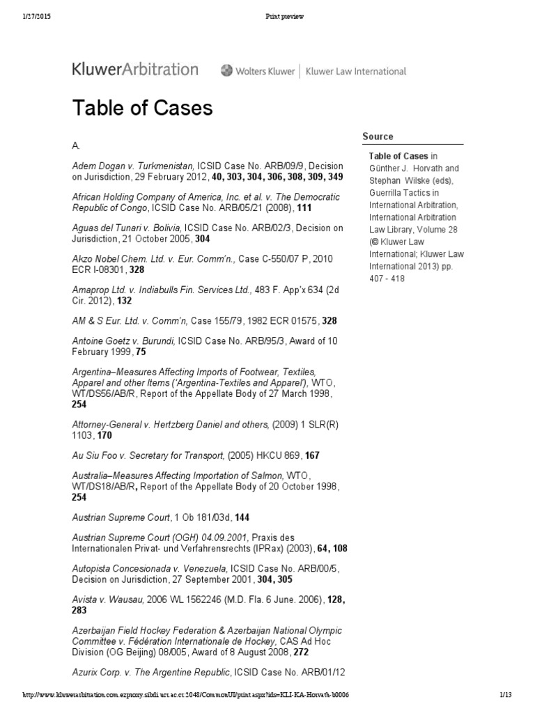 Pp. 407-418. Table of Cases | PDF | Judiciaries