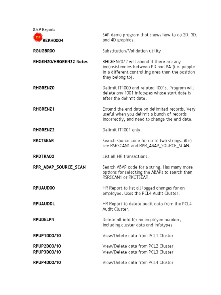 SAP Reports | PDF | Databases | Computing