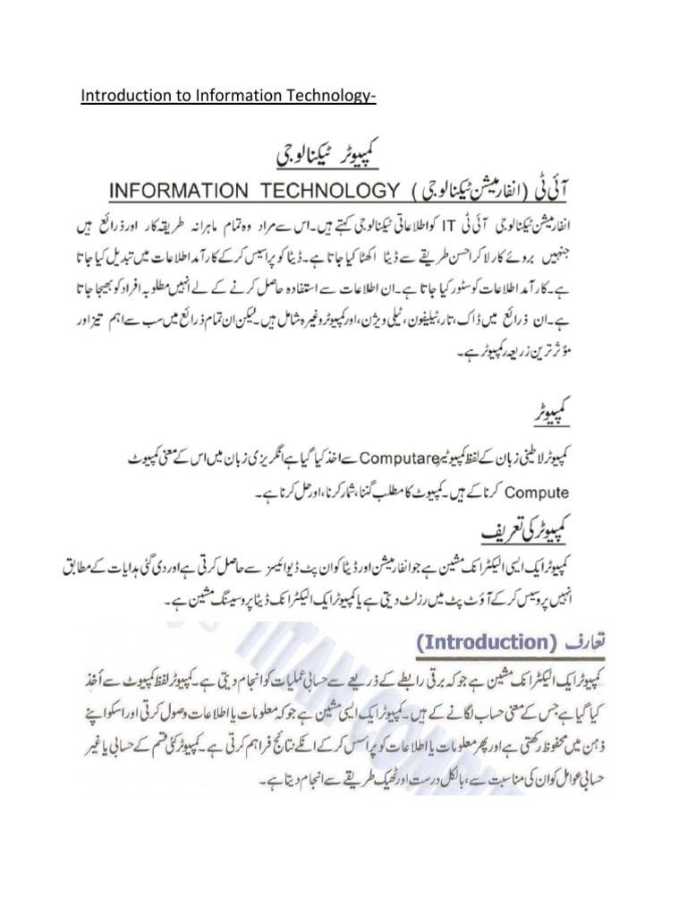 Computer Fundamental in Urdu | PDF