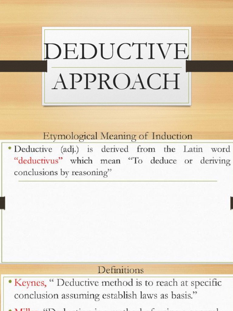 Deductive Approach | PDF | Concept | Teachers