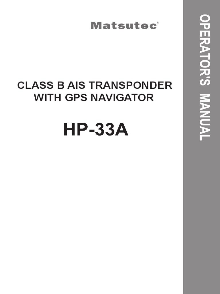 Hp-33a User Manual v1.2 NDM | PDF | Radar | Ships