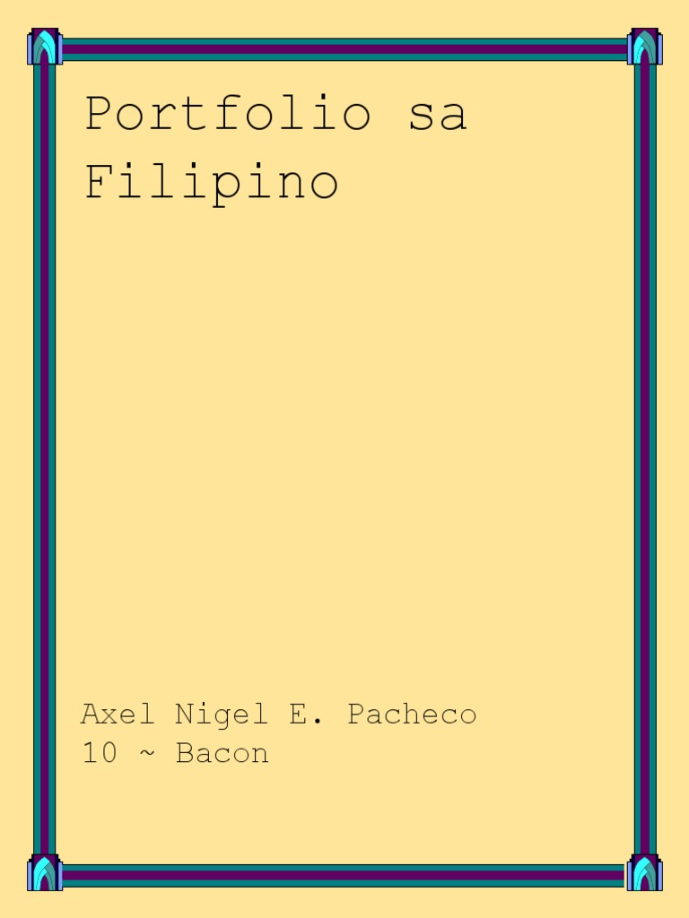 Portfolio Sa Filipino 10 | PDF