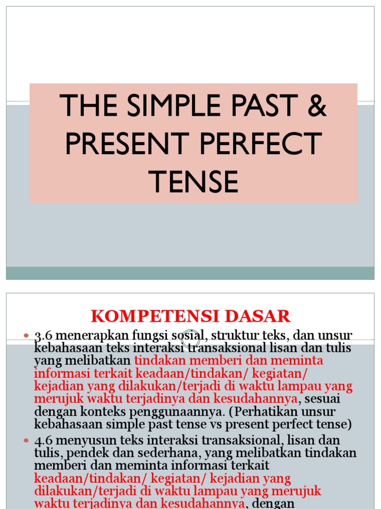 Simple Past & Present Perfect | PDF