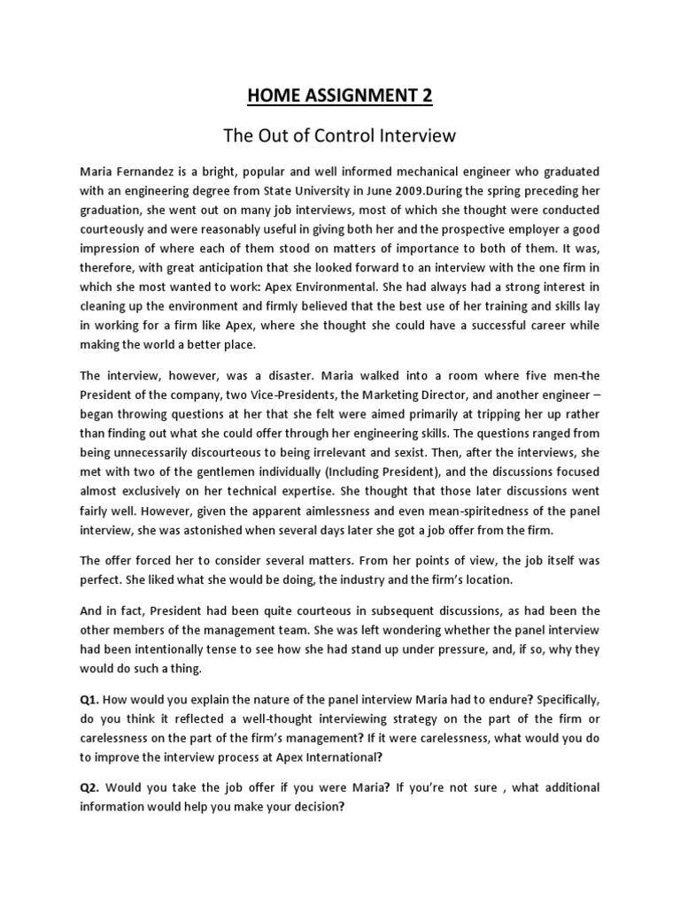 Take Home Assignment 2 | PDF | Engineering | Psychology