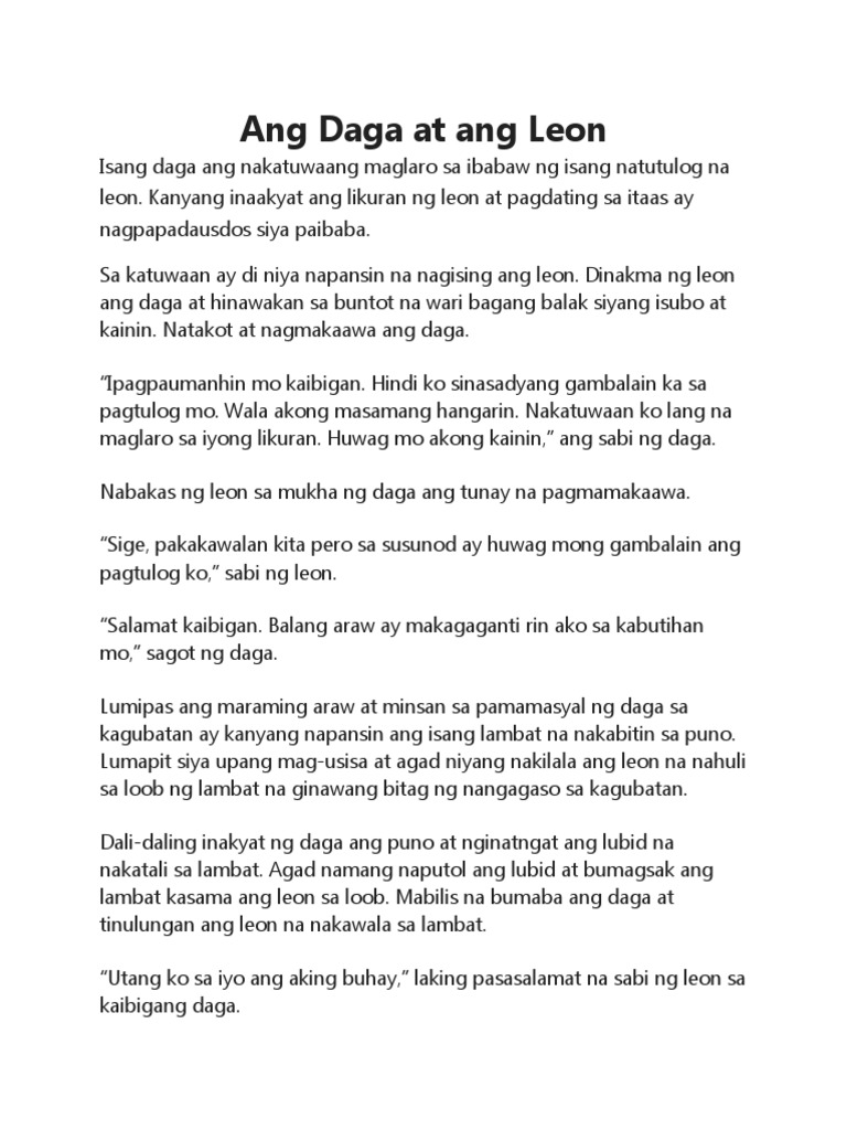 Ang Daga at Ang Leon | PDF