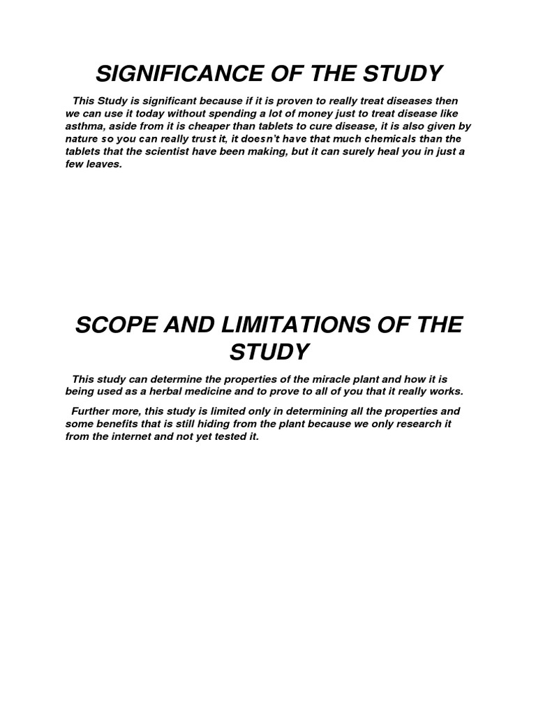 Significance of The Study | PDF