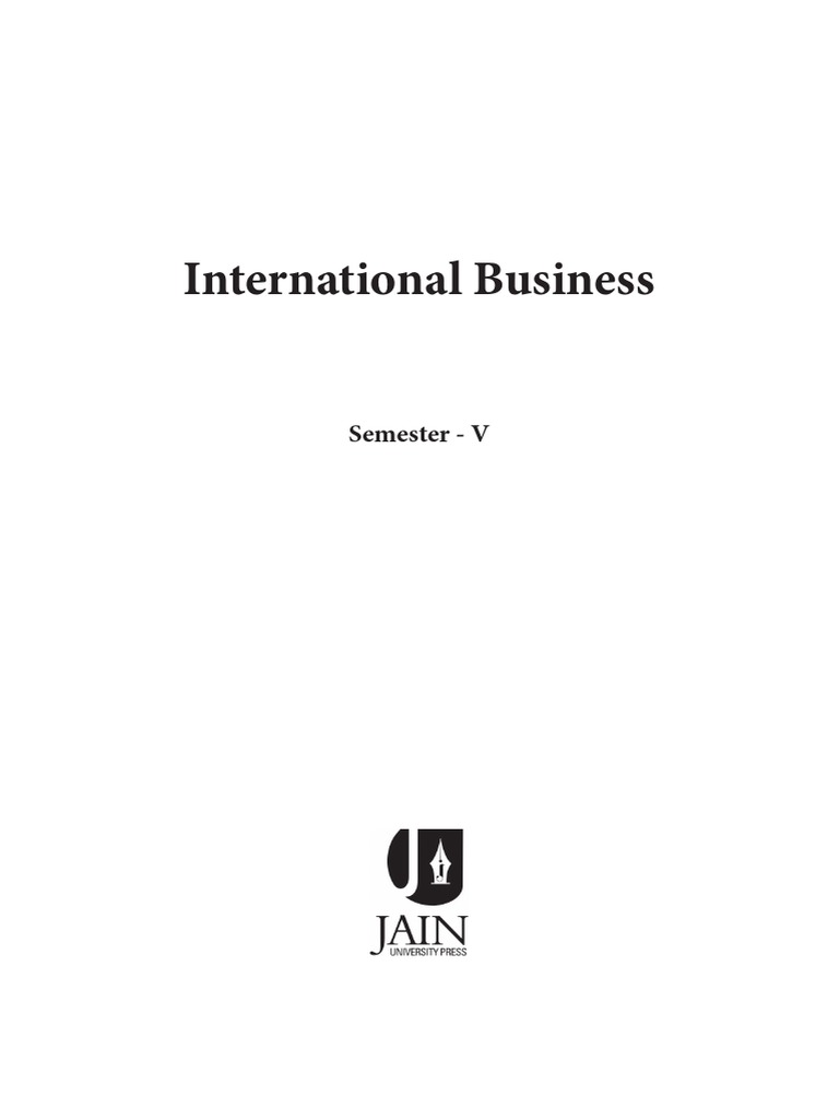 5th Semester - International Business | PDF | Non Tariff Barriers To ...
