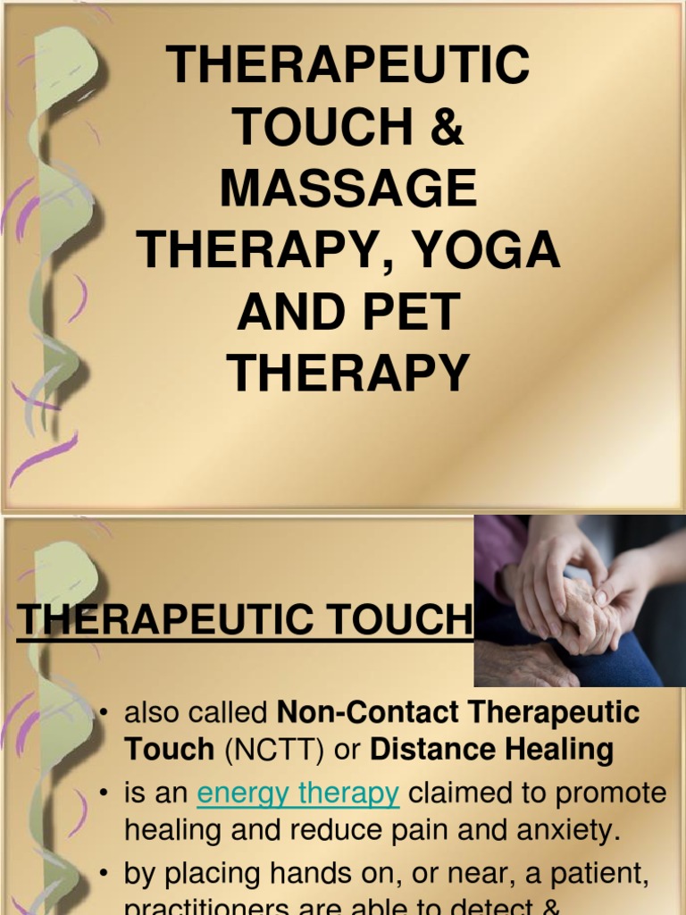 Therapeutic Touch & Massage Therapy, Yoga and Pet Therapy | PDF ...