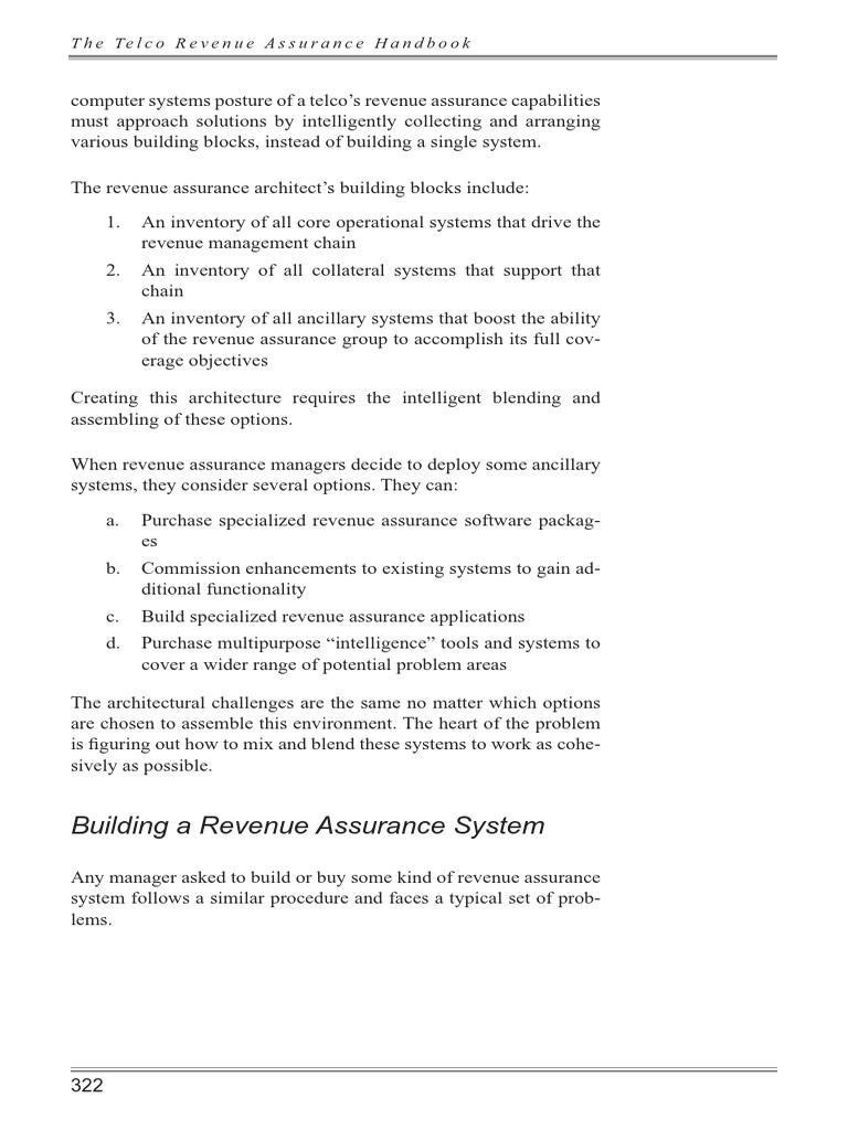 Building A Revenue Assurance System | PDF
