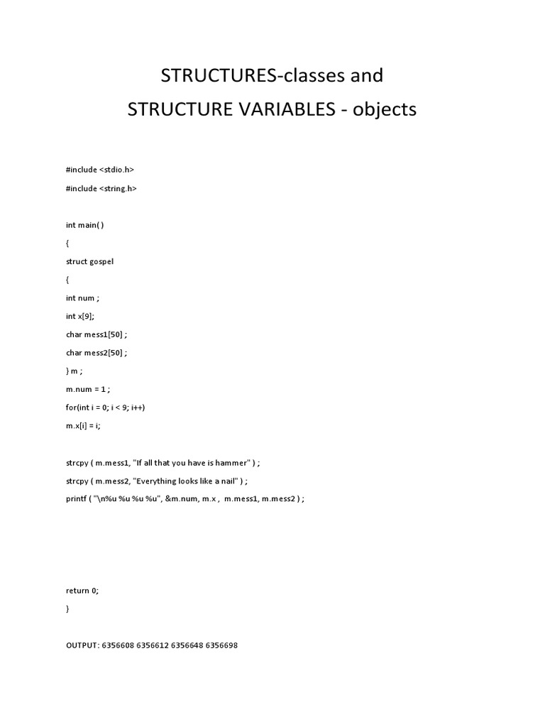 An In-Depth Explanation of Structures in C - Classes, Objects, Memory Allocation, Typedef ...