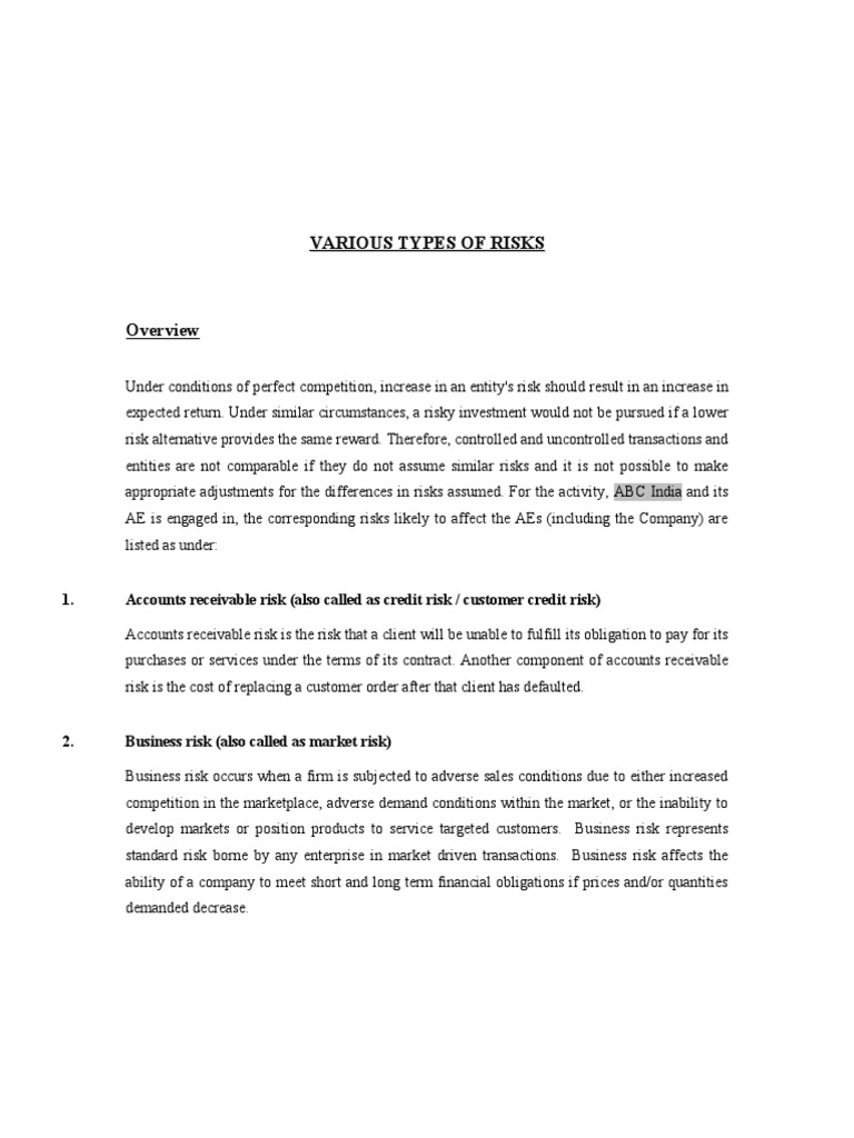 Types of Risks | PDF | Product Liability | Risk