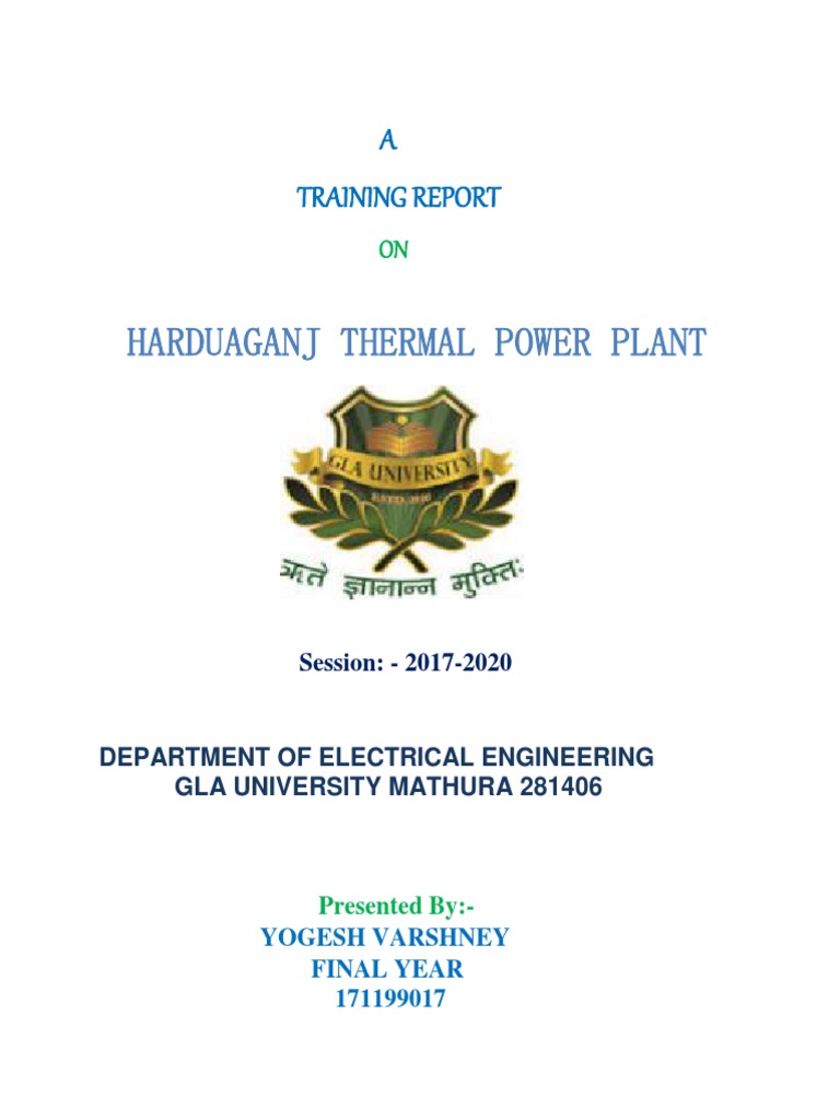Harduaganj Thermal Power Plant: A Training Report | PDF