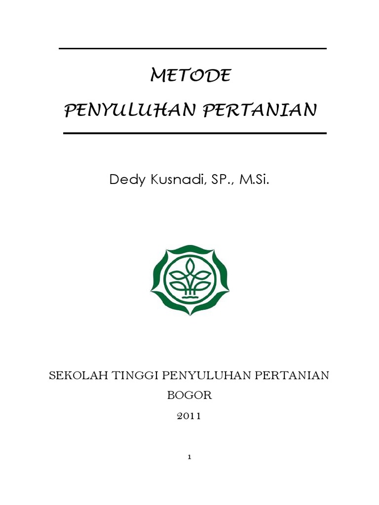 Modul Metode Penyuluhan Pertanian PDF | PDF