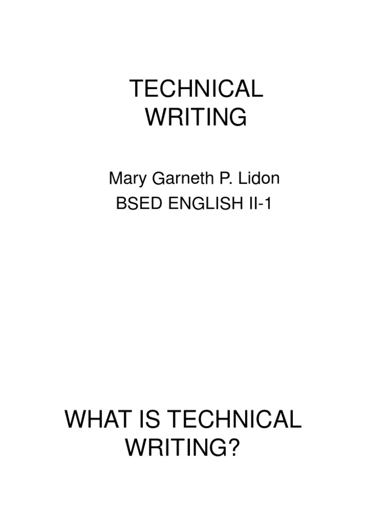 Technical Writing Presentation | PDF