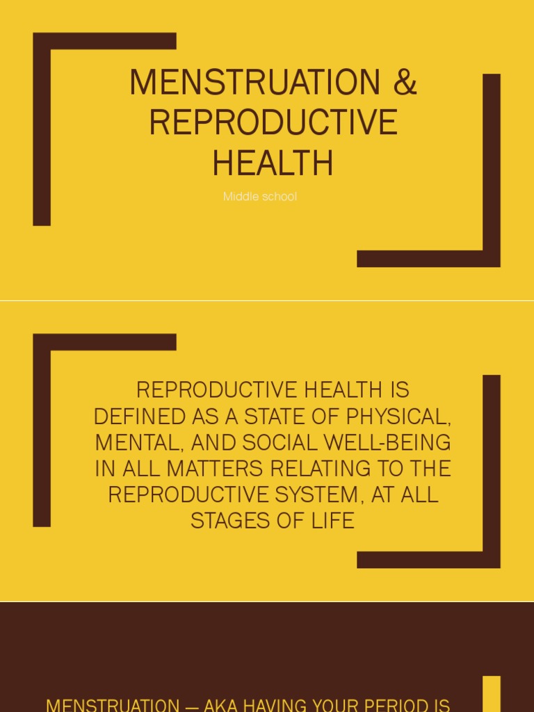 Menstruation & Reproductive Health: Middle School | PDF | Menstruation ...