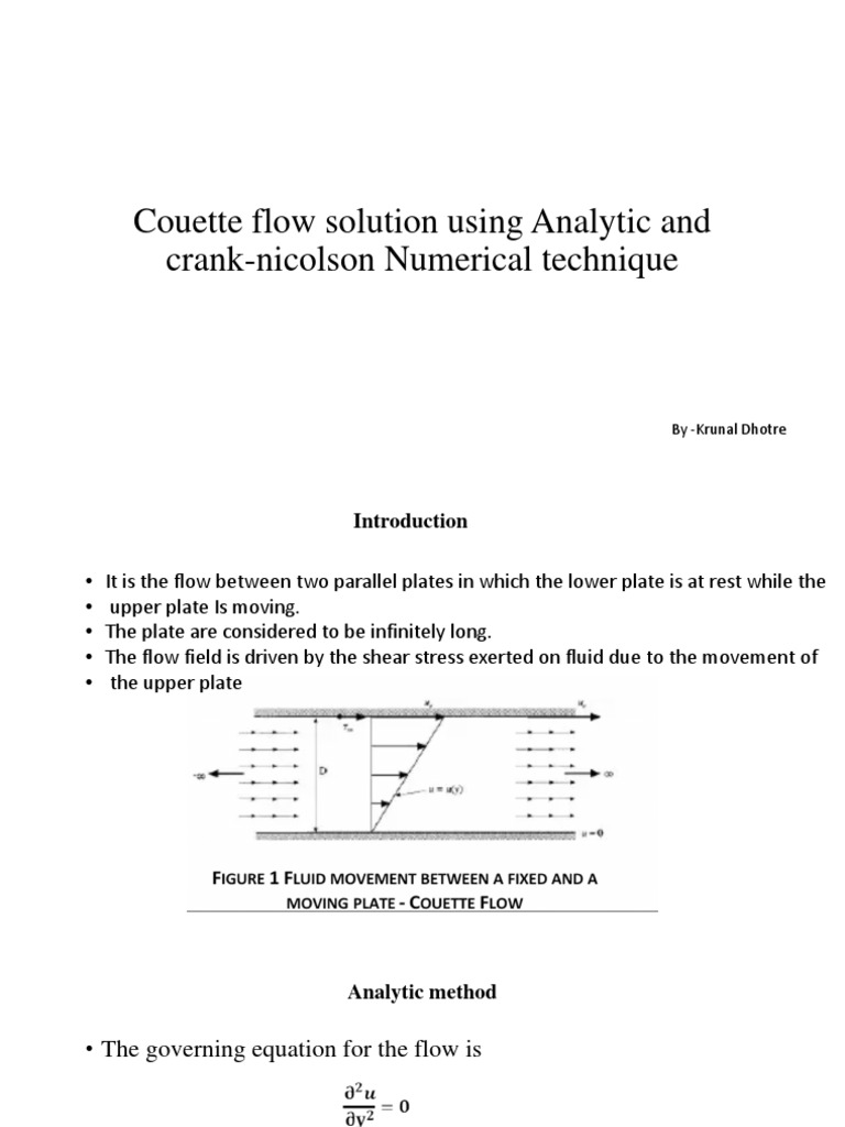 Couette Flow Solution Using Analytic and Crank-Nicolson Numerical | Download Free PDF | Fluid ...