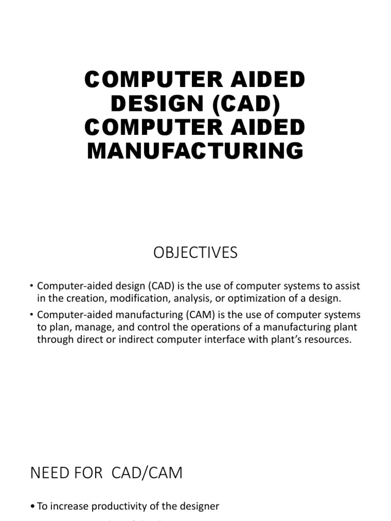 Computer Aided Design (Cad) Computer Aided Manufacturing | PDF