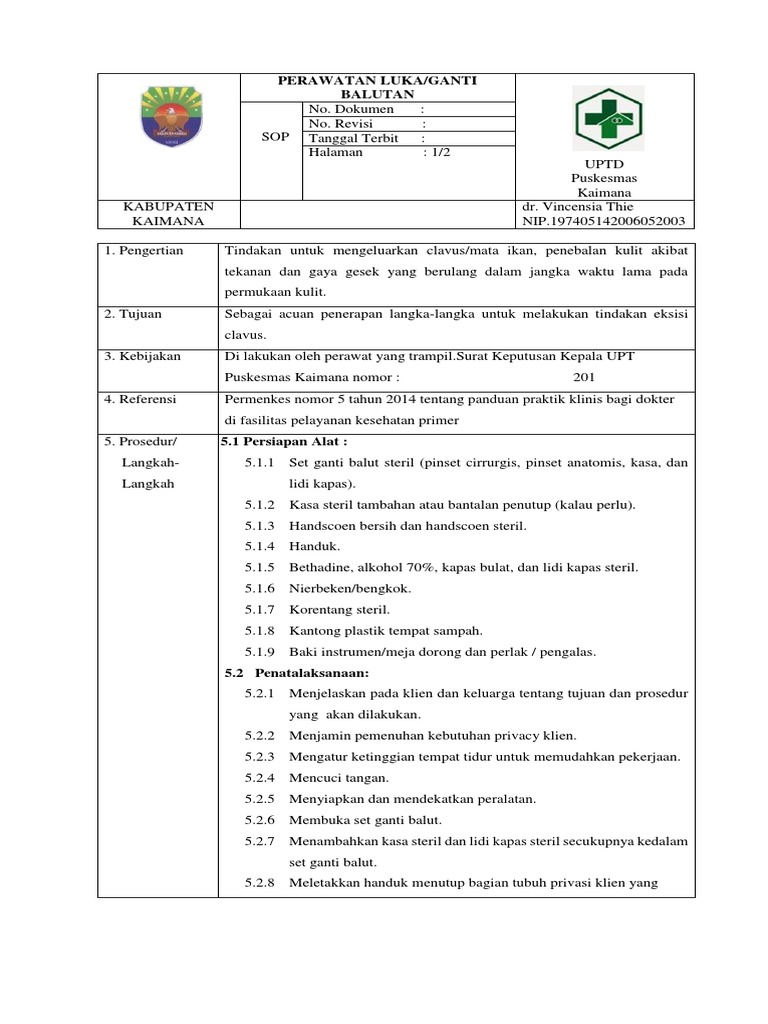 Sop Akreditasi Eksisi Clavus | PDF