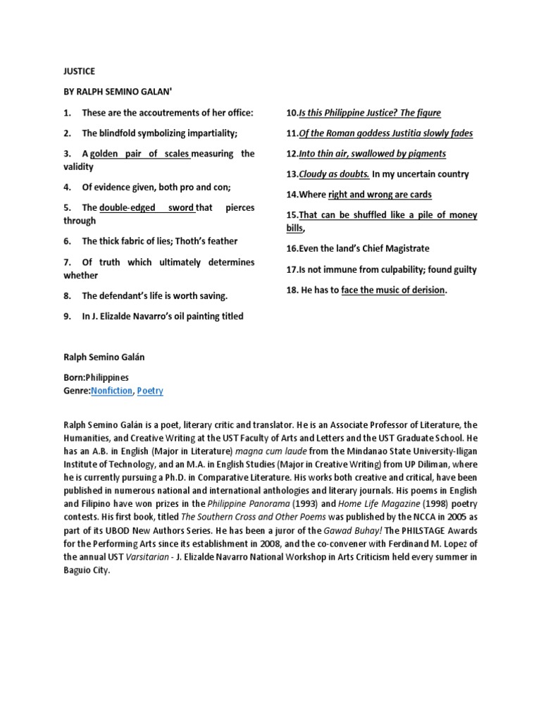 Justice | PDF | Poetry